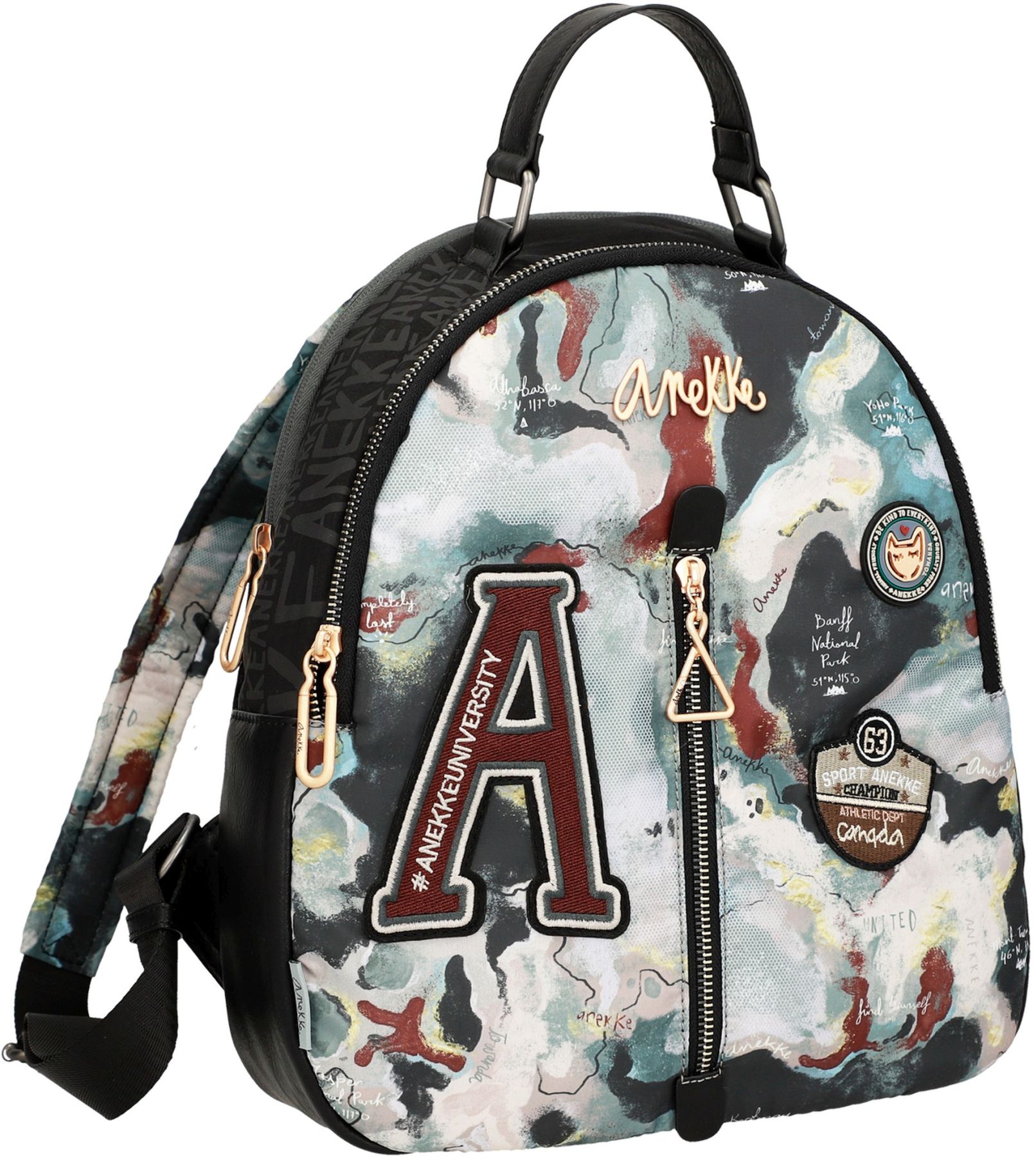 Anekke Nature Woods extravaganter Rucksack bunt Kanada Landkarte Eco ...