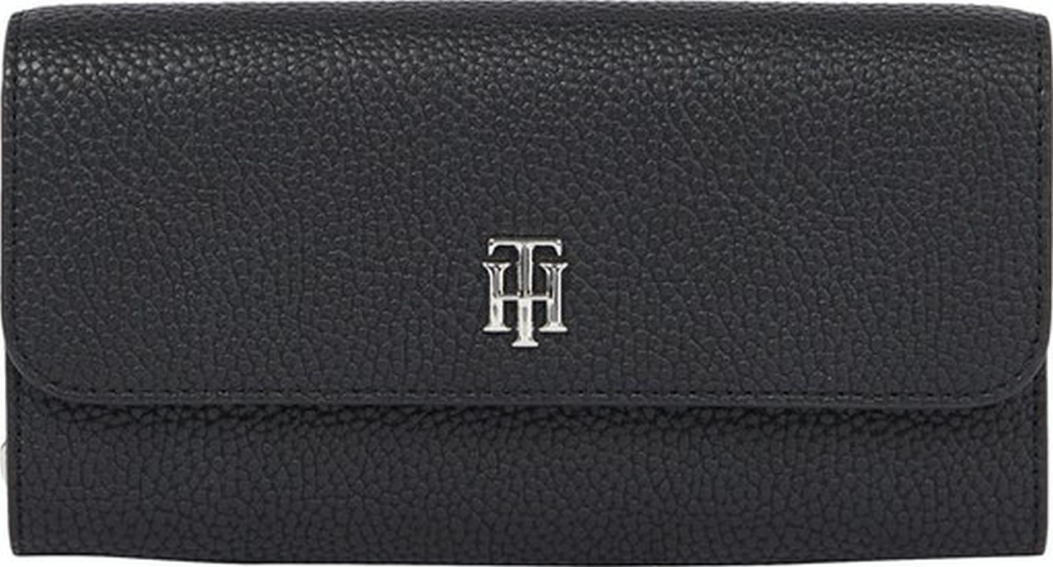 Damen Brieftasche Tommy Hilfiger Element Large Flap Wallet Black grosses Munzfach