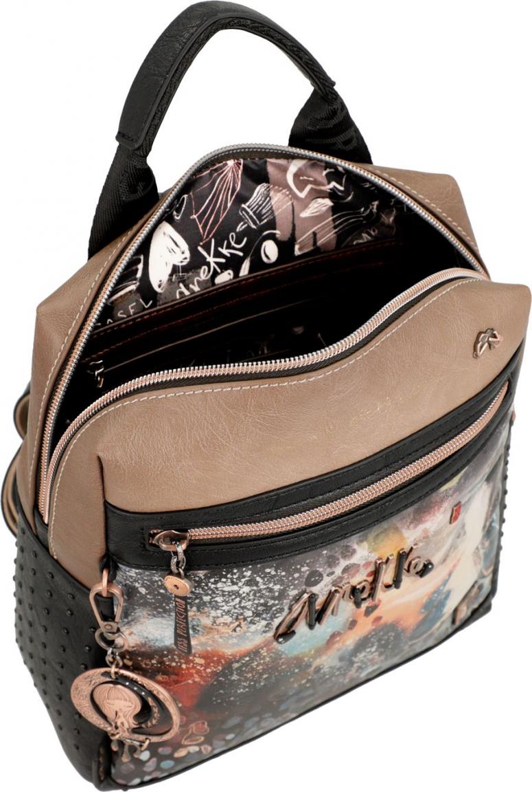 Damenrucksack Anekke Shoen Brush Kunstdruck Nieten