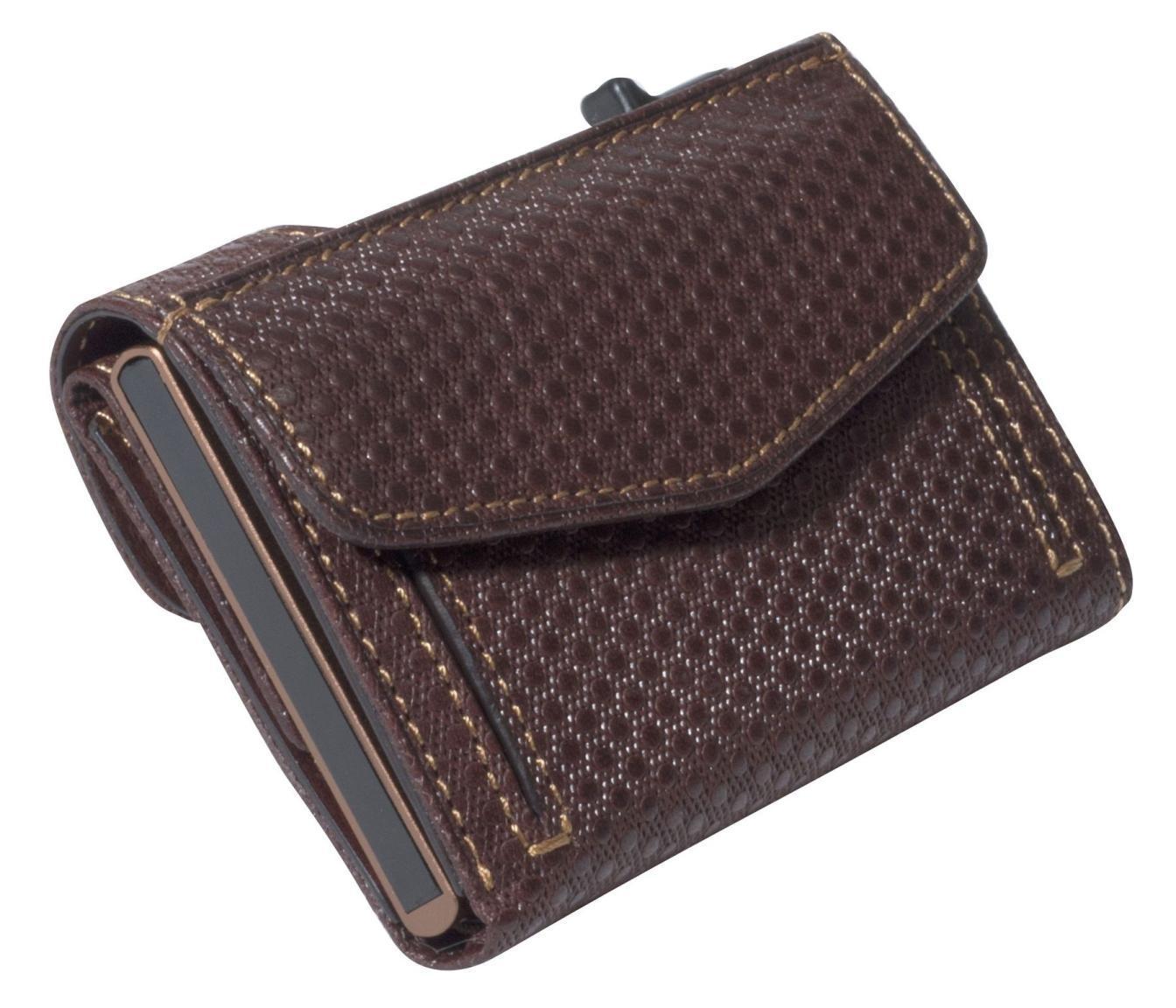 Furbo Kartenetui Tony Perotti Münzfach Leder Aluminium RFID-Schutz ...