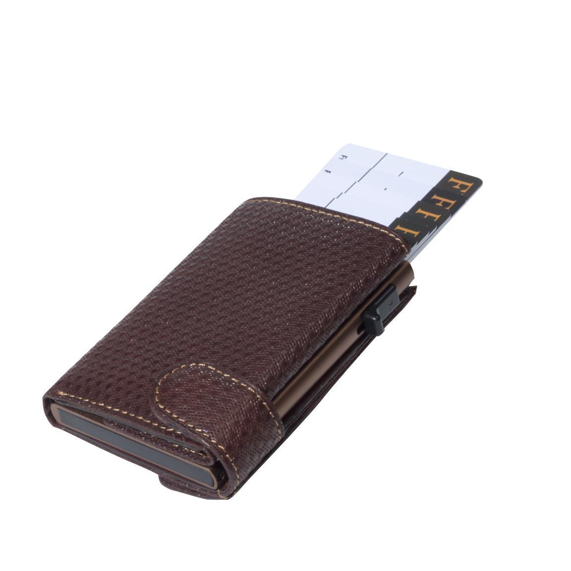 Furbo Kartenetui Tony Perotti Münzfach Leder Aluminium RFID-Schutz ...