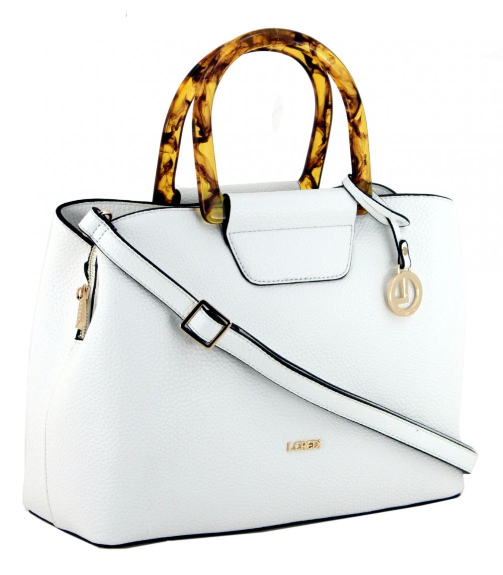 L. Credi Handtasche Elia weiss Designergriff - Bags & more