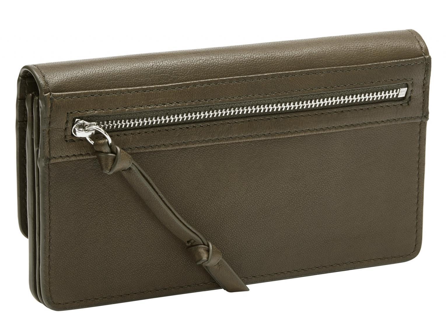 Liebeskind Ledergeldtasche Tamora Slam Lamb Solido Umber Green RFID ...