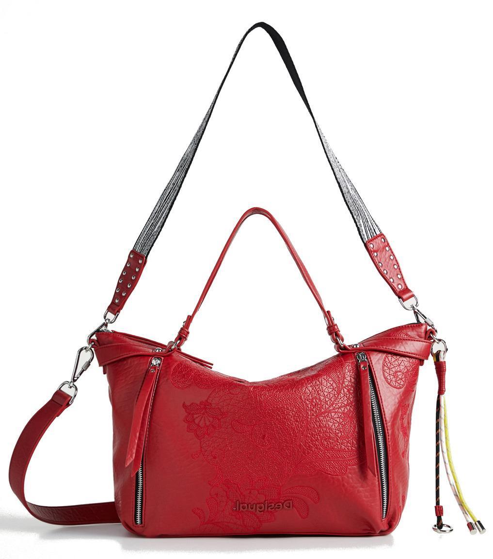 bestickte Handtasche rot Desigual Rising Libia Rojo